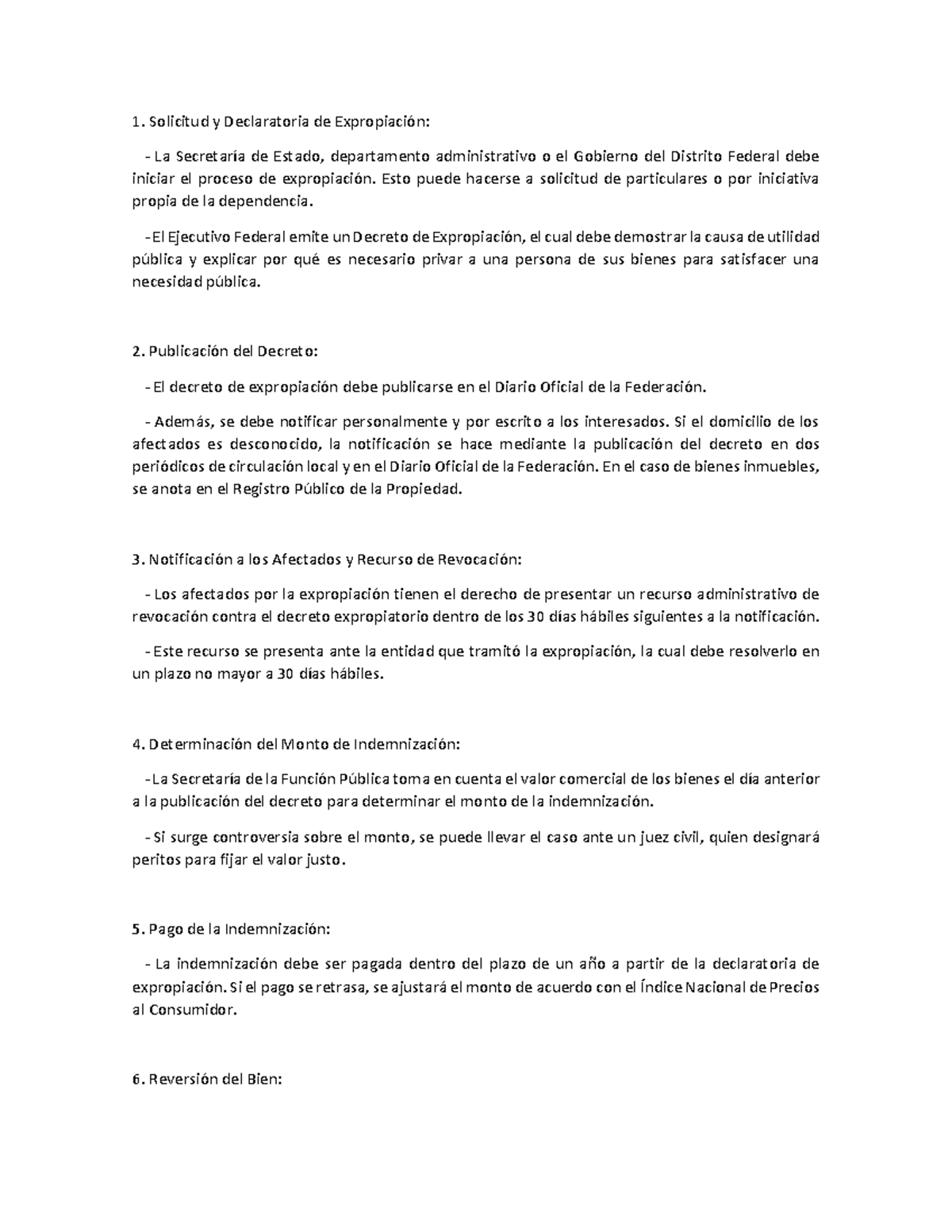 Proceso de Expropiación: Pasos y Consideraciones Clave - Studocu