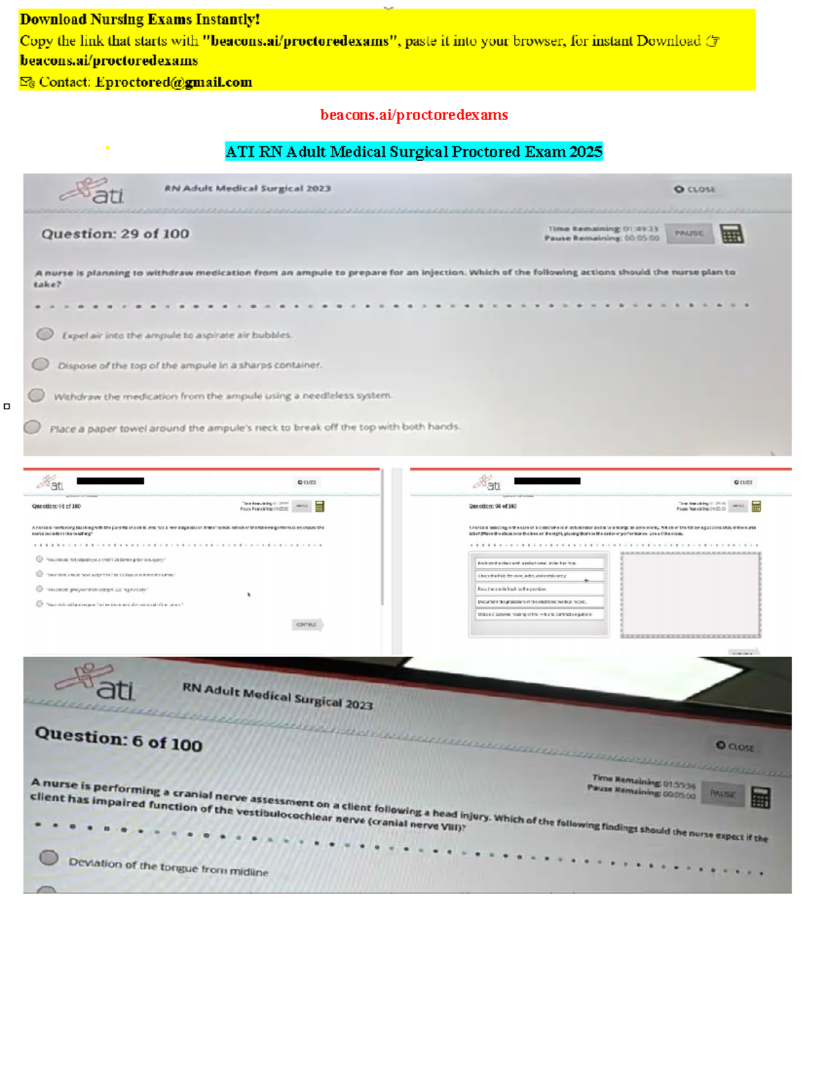 ATI RN Advanced Medical Surgical Proctored Exam Study Guide 2025 with ...