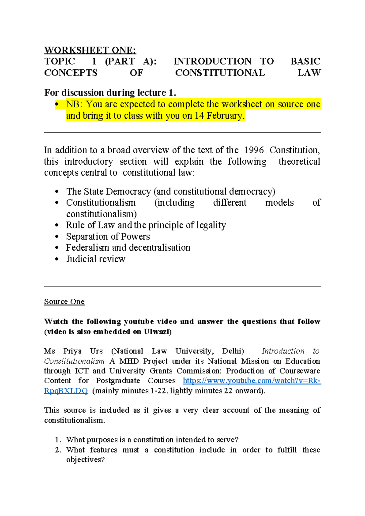 Worksheet 1: Intro to Constitutional Law Concepts - Structures 2025 ...