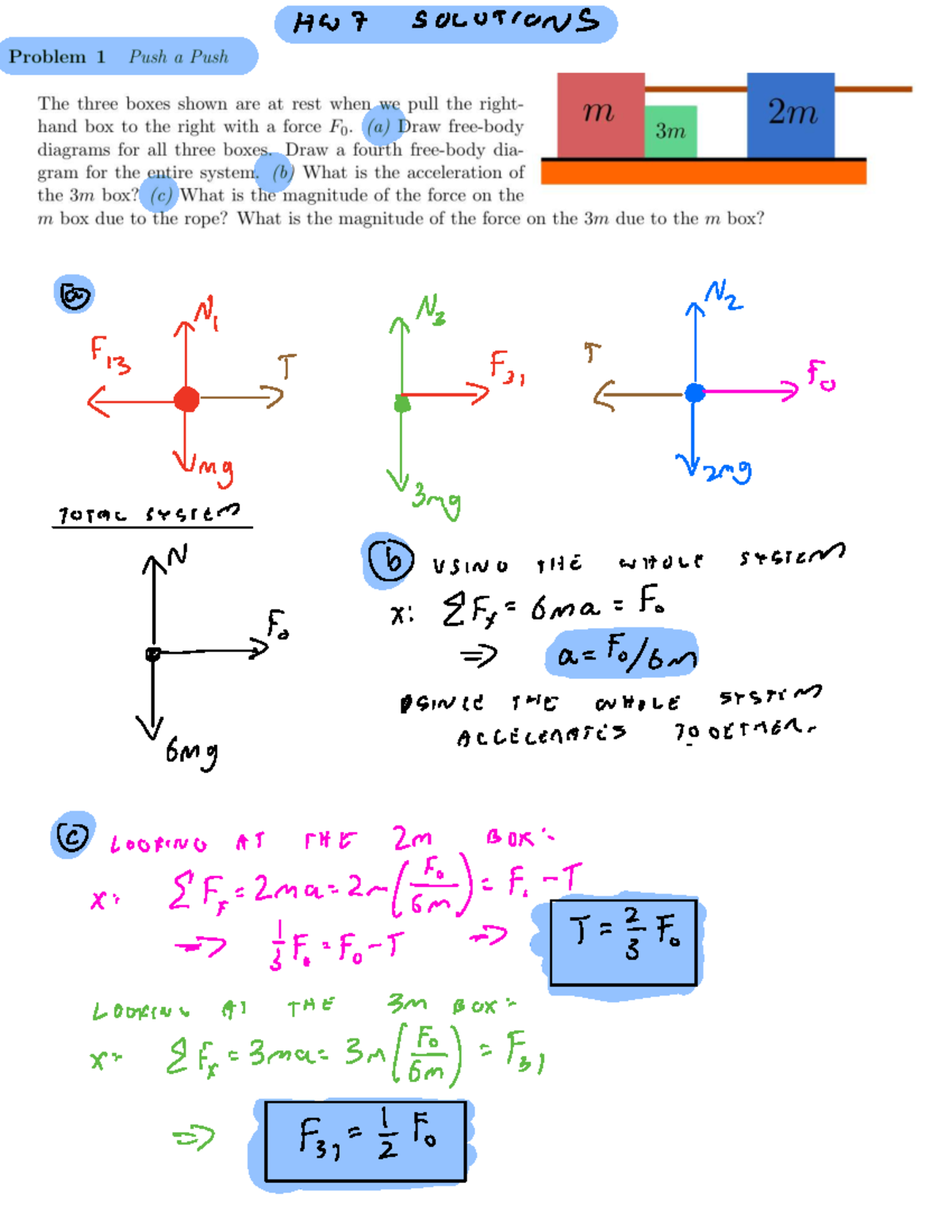 Physics 101: HW 7 Solutions on Tension & Equilibrium - Studocu