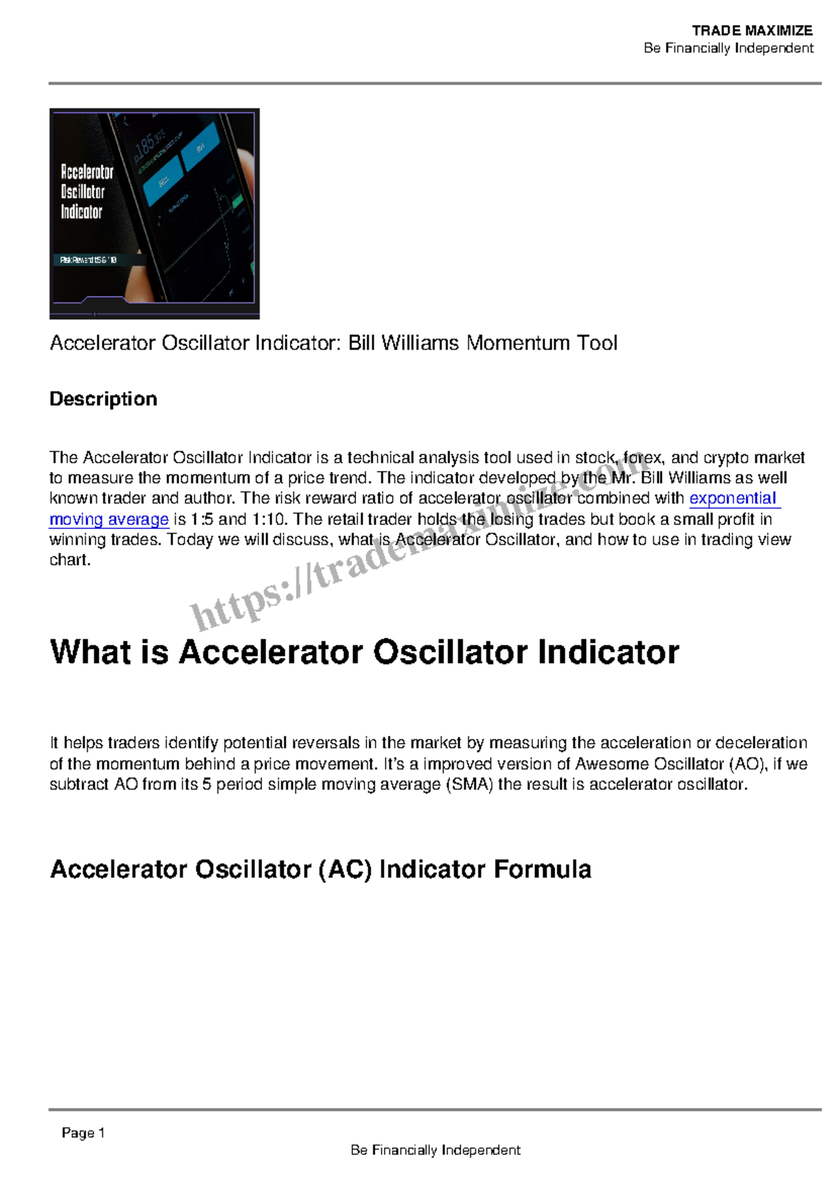 Accelerator Oscillator Indicator: Bill Williams' Momentum Tool Overview ...