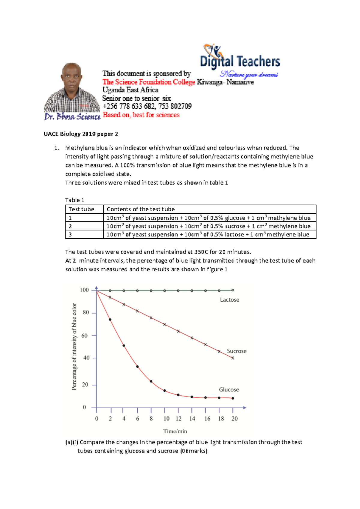 UACE Biology Paper 2 - 2019 Exam Analysis and Insights - Studocu
