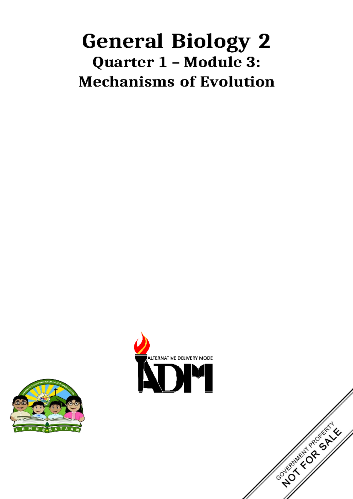 GEN BIO 12 Q1 Module 3: Mechanisms of Evolution Study Guide - Studocu