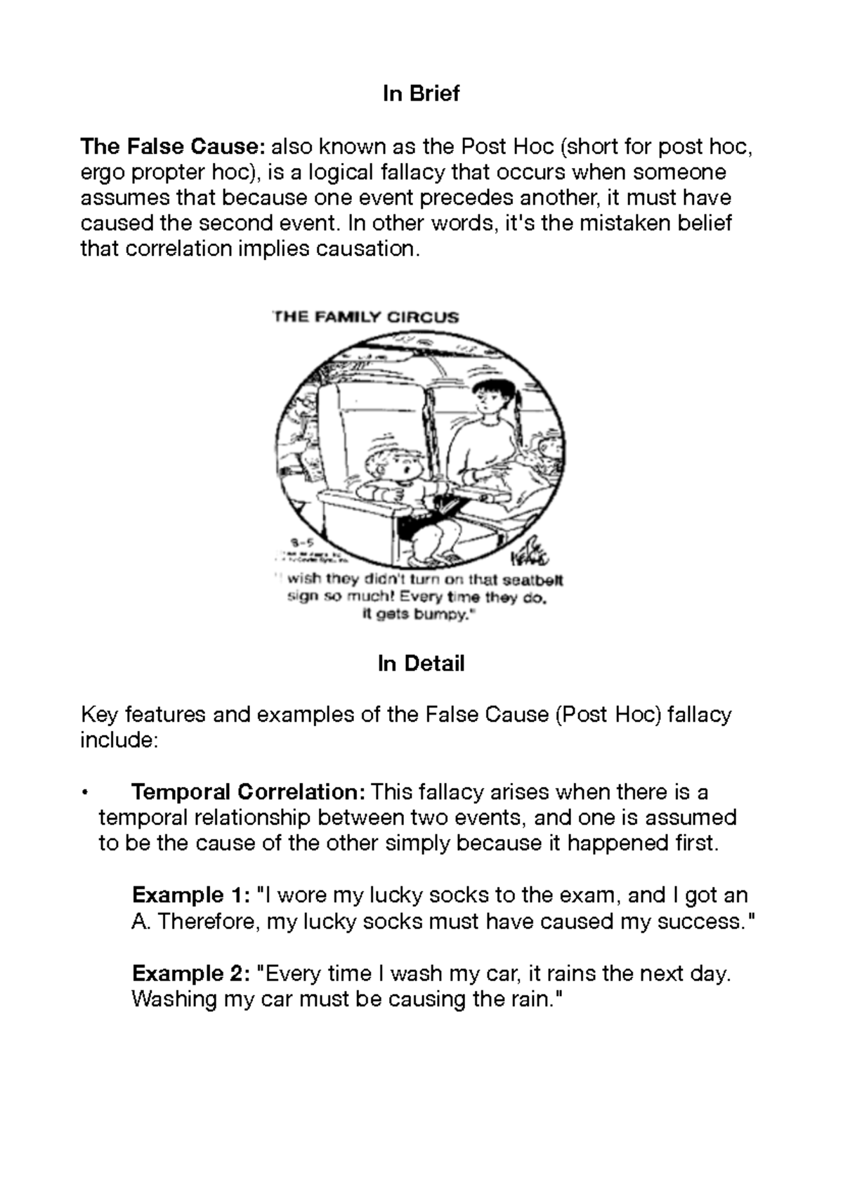 004-Logical Fallacy: Understanding the False Cause Fallacy - Studocu