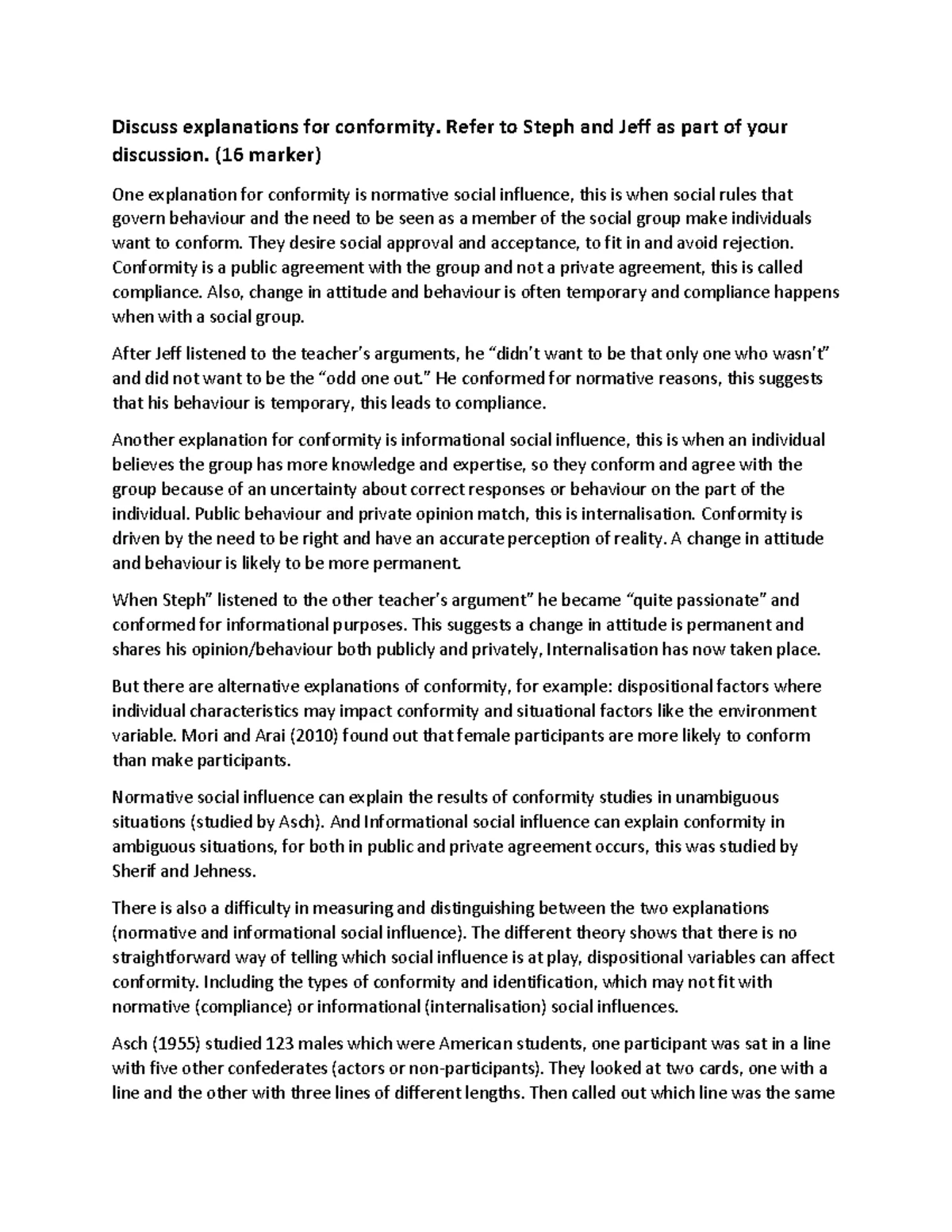 Psychopathology essay - Biological explanation of OCD (16 marker ...