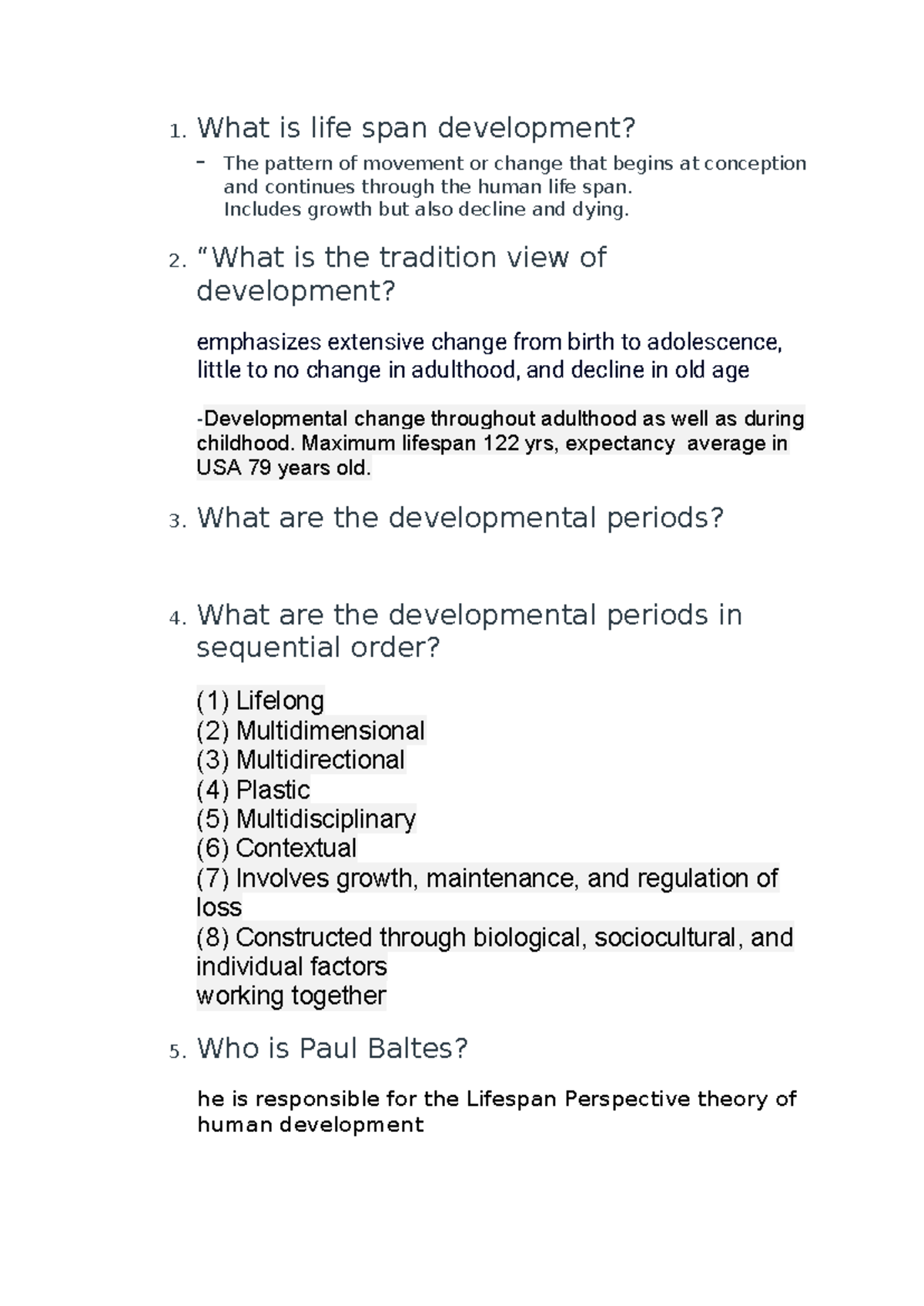 Human Growth & Development Study Guide (HD 101) - Studocu