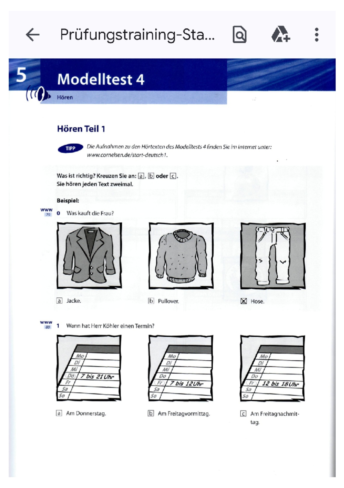 Modelltest 4 A1: Hören, Lesen, Schreiben und Sprechen für Deutsch ...