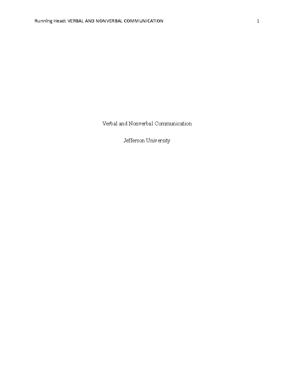 Annotated Bibliography on Verbal & Nonverbal Communication - Studocu
