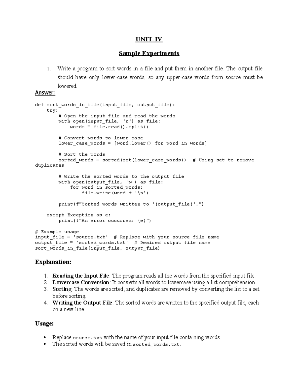 Python Unit-4 Exercises: Sorting, Matrix Operations, and Shape Classes ...