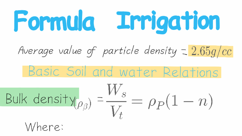 Irrigation Principles and Formulas - Notes for Course Code: AGR 101 ...