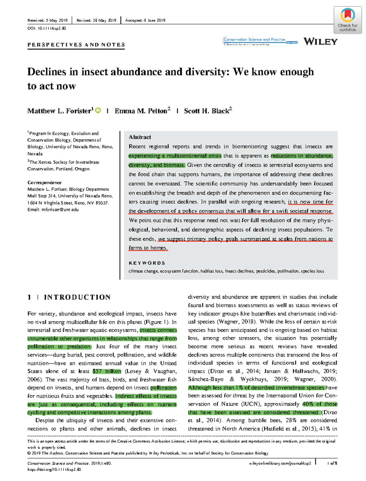 Declines in Insect Abundance and Diversity: Urgent Actions Needed ...