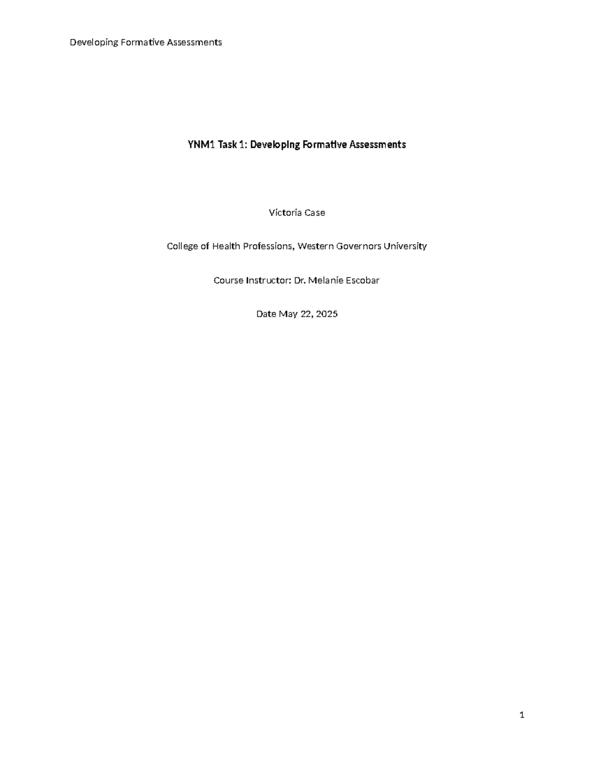 WGU C921 Task 1: Developing Formative Assessments Overview - Studocu