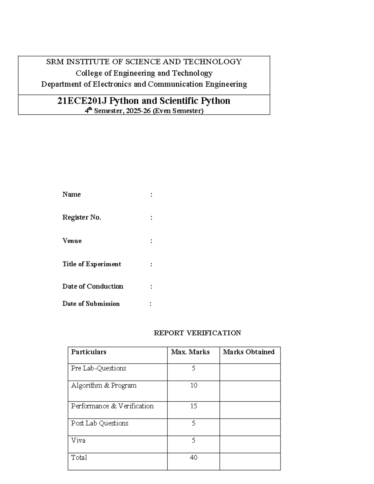 Experiment 7 - Lab Manual for 21ECE201J Python Programming - Studocu