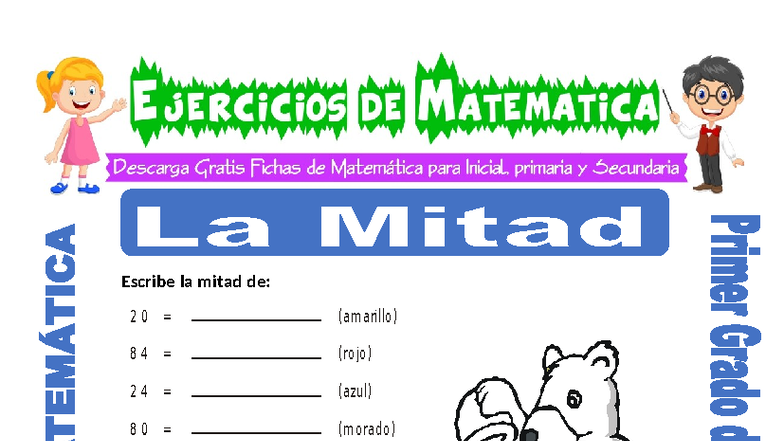 La Mitad en Matemáticas: Primer Grado de Primaria - Studocu