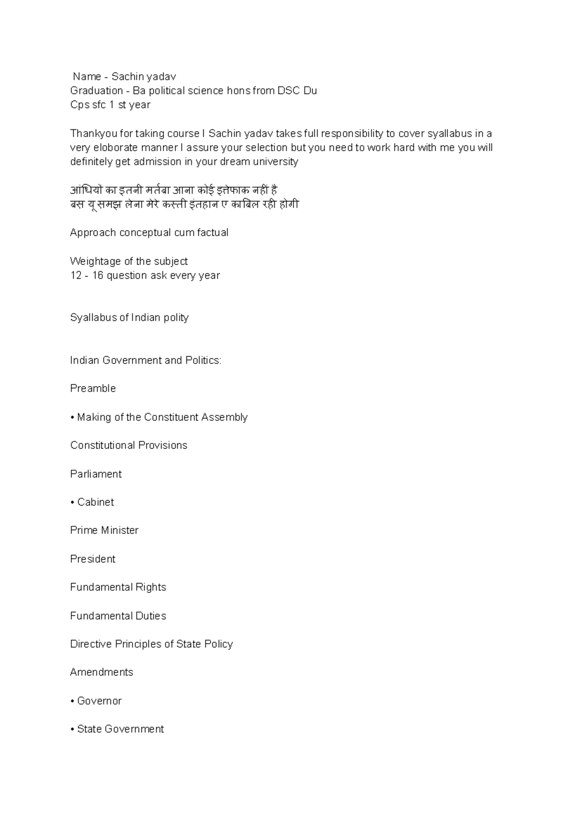 Indian Polity: Making of the Constitution - BA Political Science Hons ...