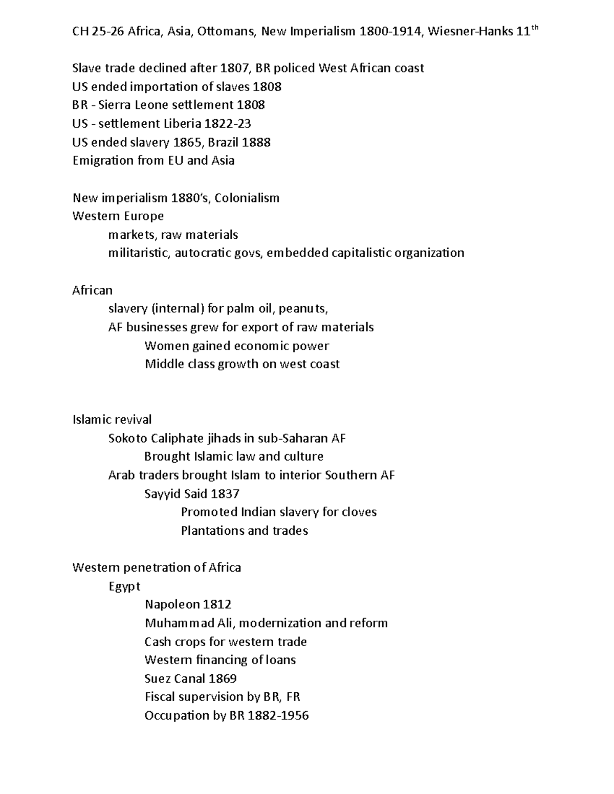 25 -26 Asia, Africa, Ottomans, New Imperialism 1800-1914-1 - CH 25-26 ...