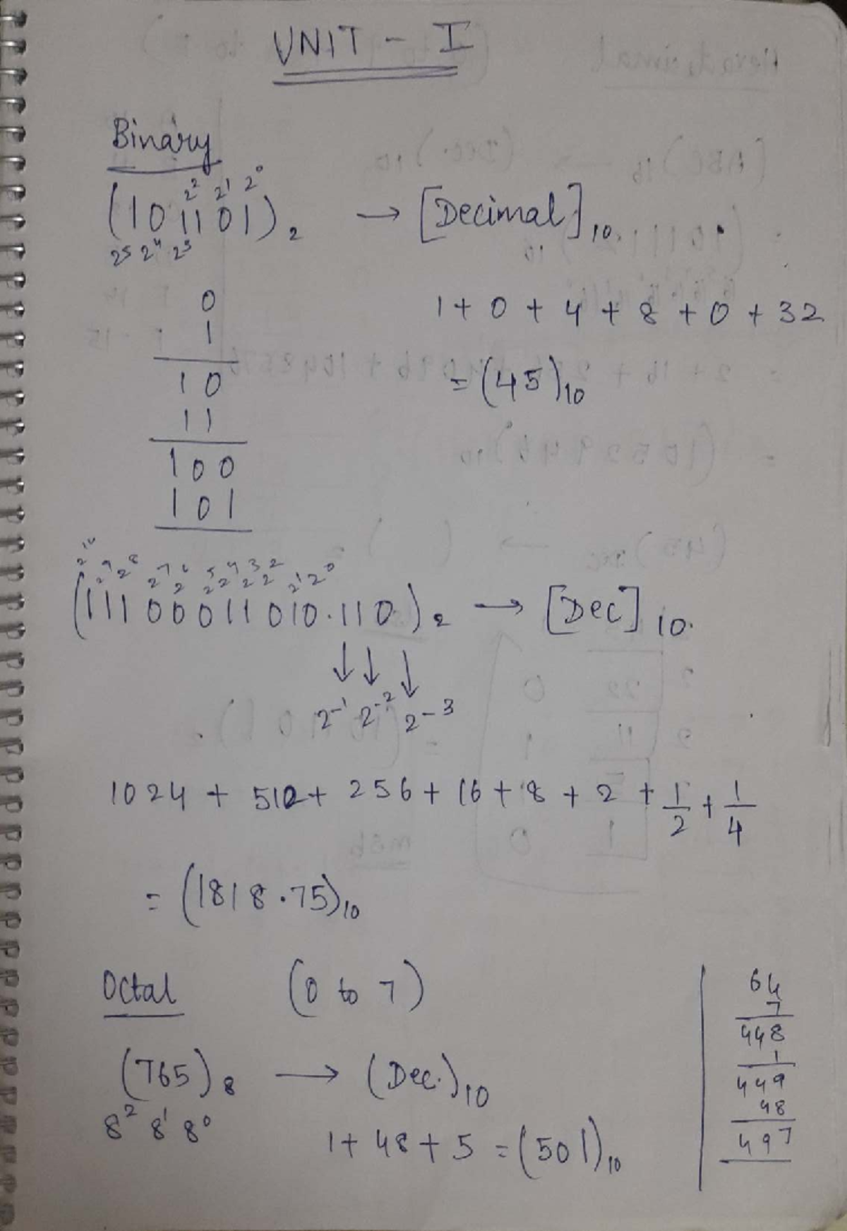 UNIT I: Binary, Octal, Hexadecimal & Logic Gates Notes - Studocu
