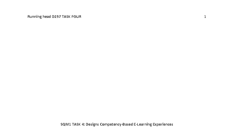 D297 Task 4: Designing Effective Learning Experiences for Adults - Studocu
