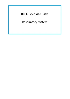 BTEC Sport Level 3 Revision Guide Respiratory System - BTEC Revision ...