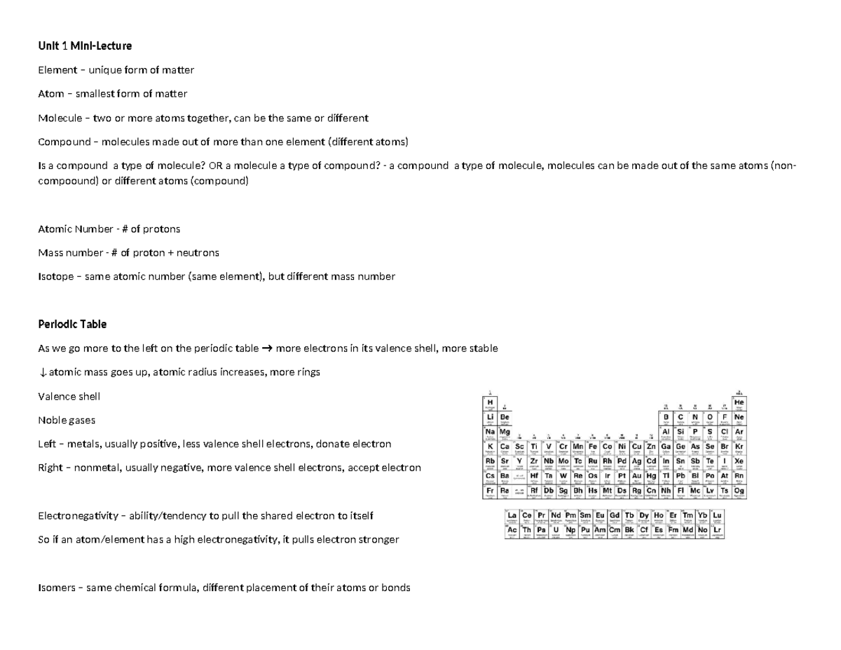 Unit 1 - Physical and Chemical Properties of Matter - Studocu