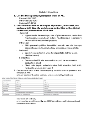 Module 2 - patho - Module 2 1: Explain the etiology, normal serum level ...