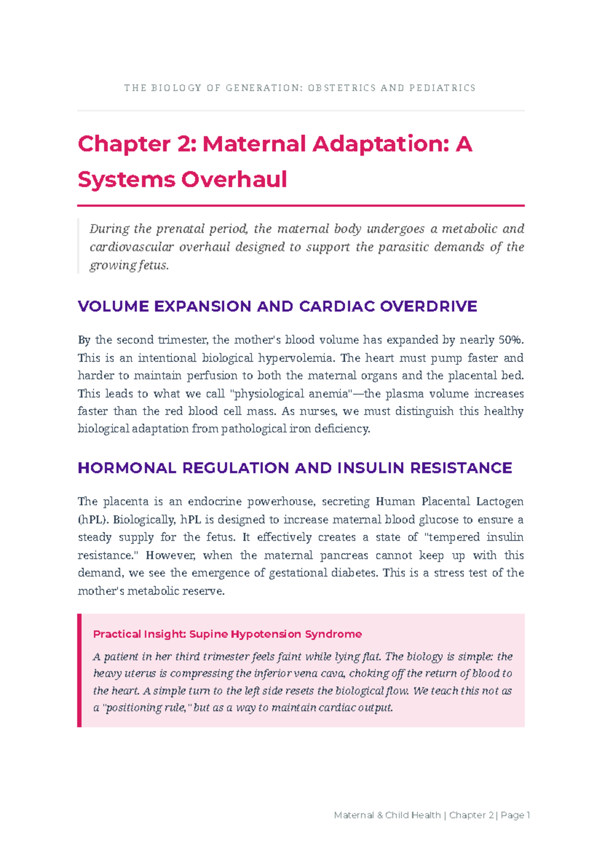The Biology of Generation: Maternal Adaptation in Obstetrics - Chapter ...