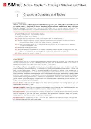 Access - Chapter 4 - Creating and Using Forms and Reports - - Studocu