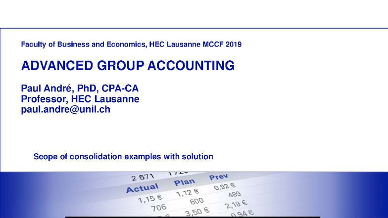 AGA 2019 Advanced Group Accounting: Scope of Consolidation Examples ...