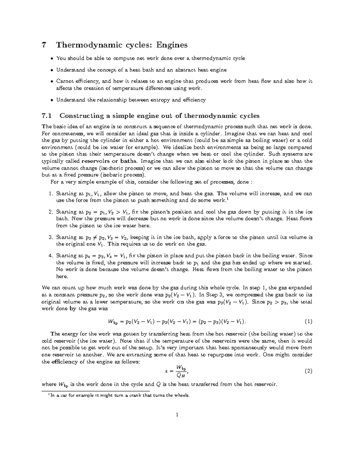 Analysis of Thermodynamic Cycles & Carnot Efficiency (PHYS 101) - Studocu