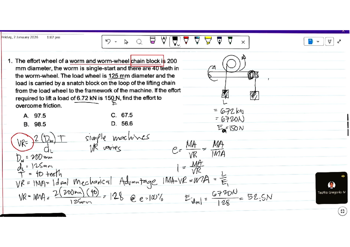 Mdr 5 - Mechanical Engineering Calculator: Effort Wheel & Friction ...