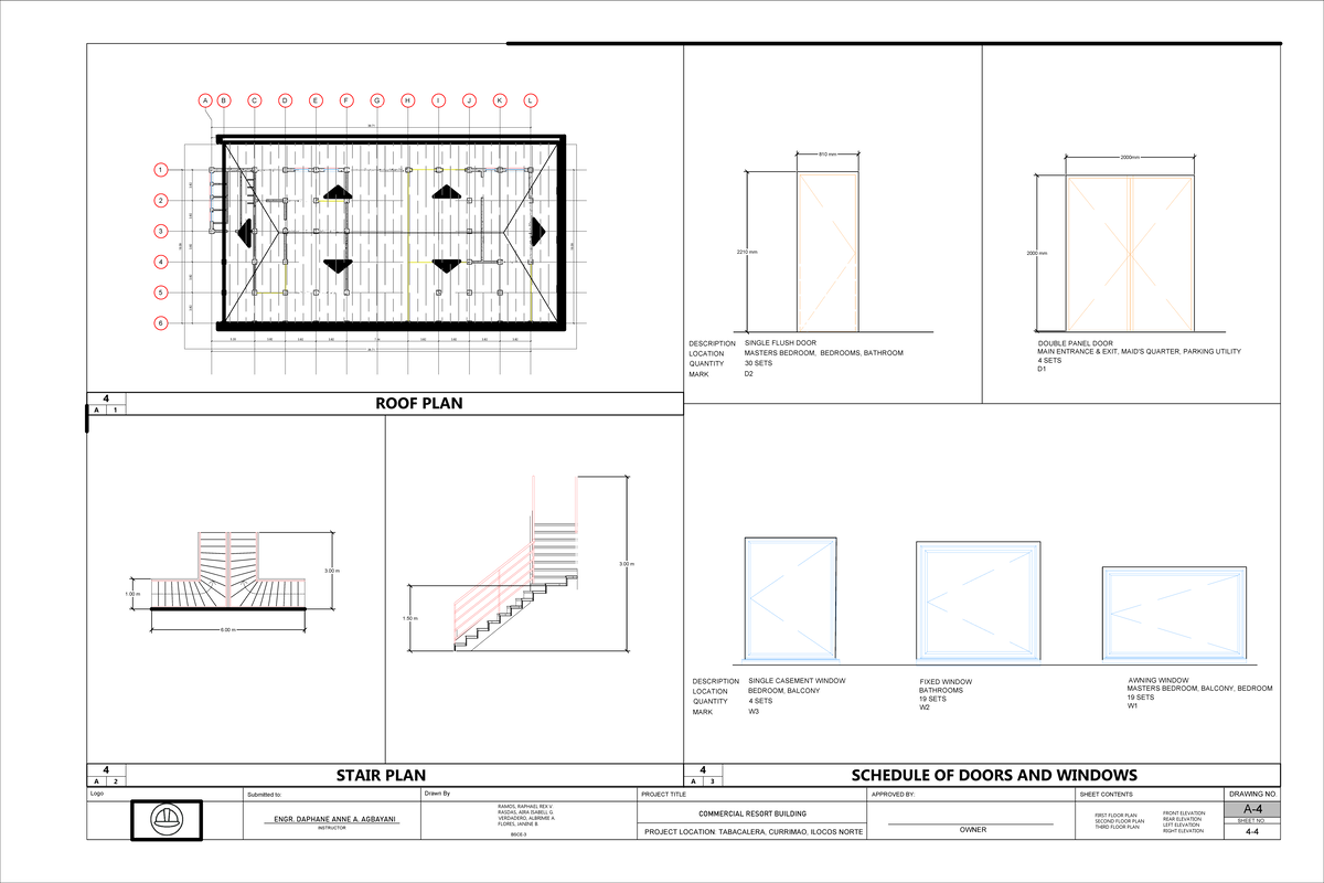 SCHEDULE OF DOORS AND WINDOWS - BSCE-3 Project A-4 - Studocu