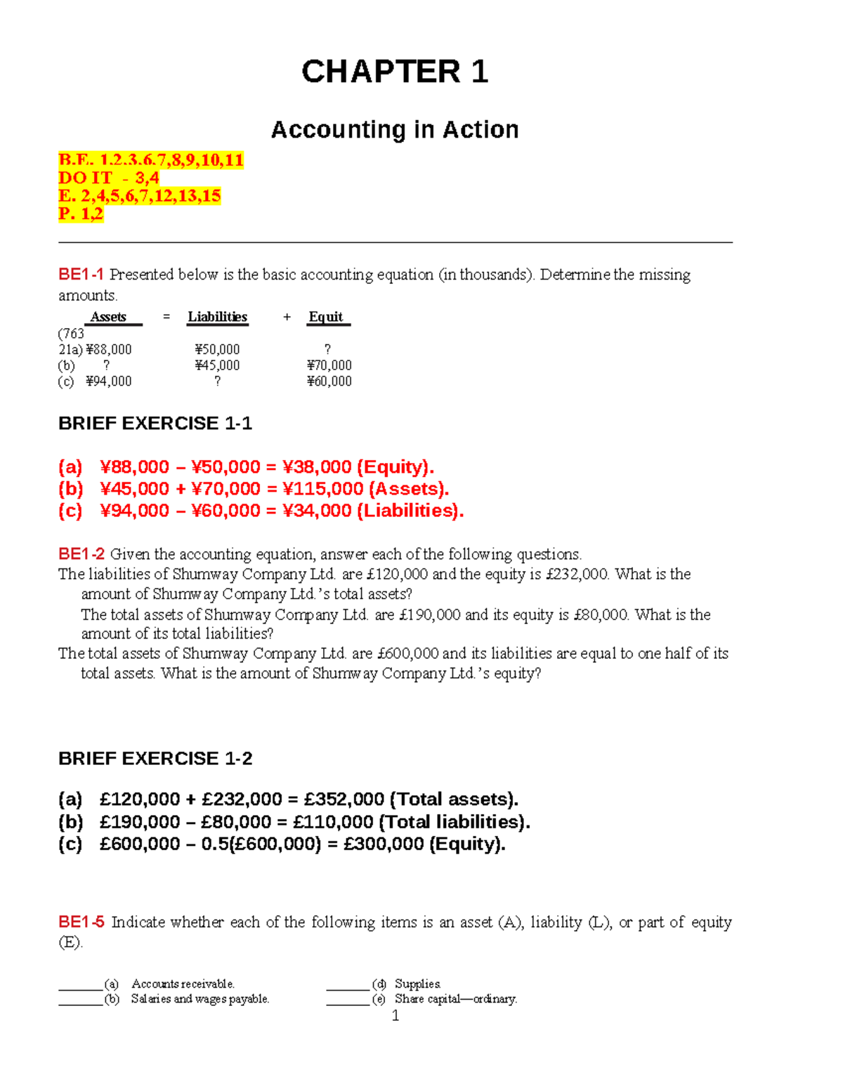 Ch 1 Accounting - ACC101 Summary of Key Concepts and Exercises - Studocu