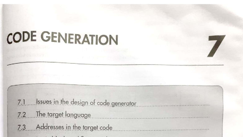 **CODE GENERATION: Issues, Optimization, and Basic Blocks (CD Unit 4 ...