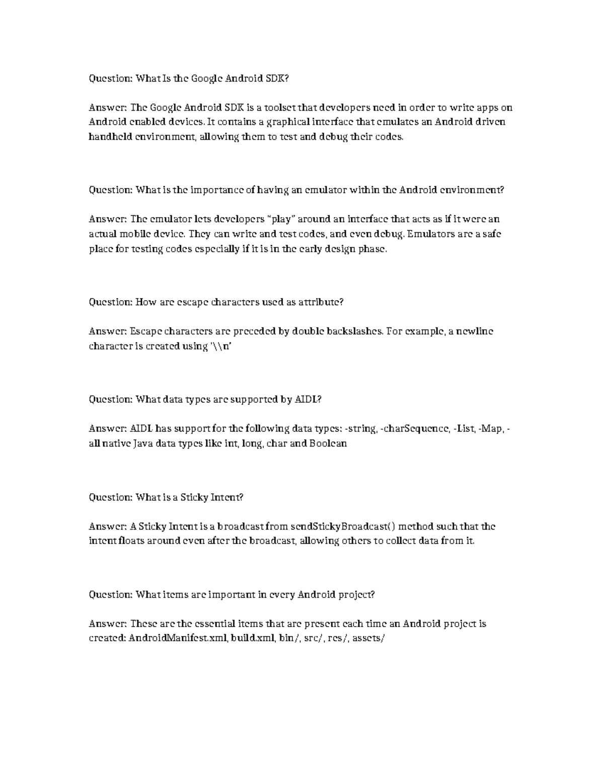 Android SDK Overview: Key Concepts and Tools for Development - Studocu