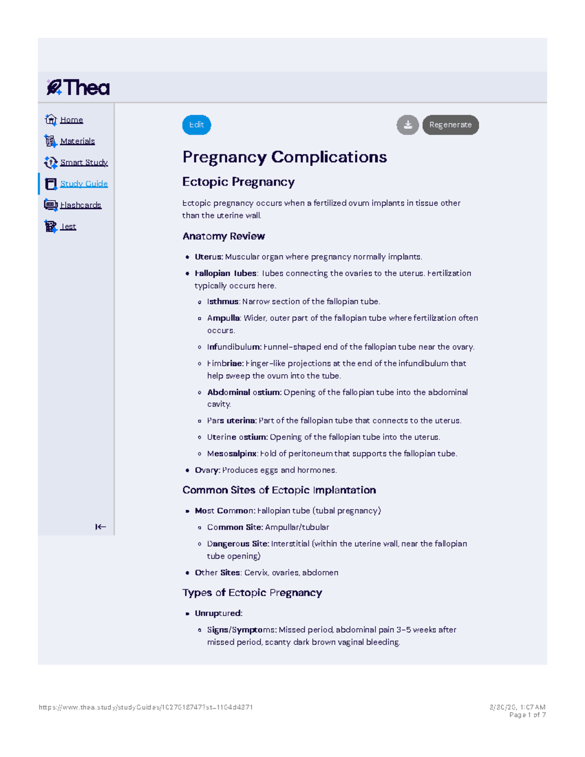 Ectopic Pregnancy Study Guide: Key Concepts and Nursing Interventions ...