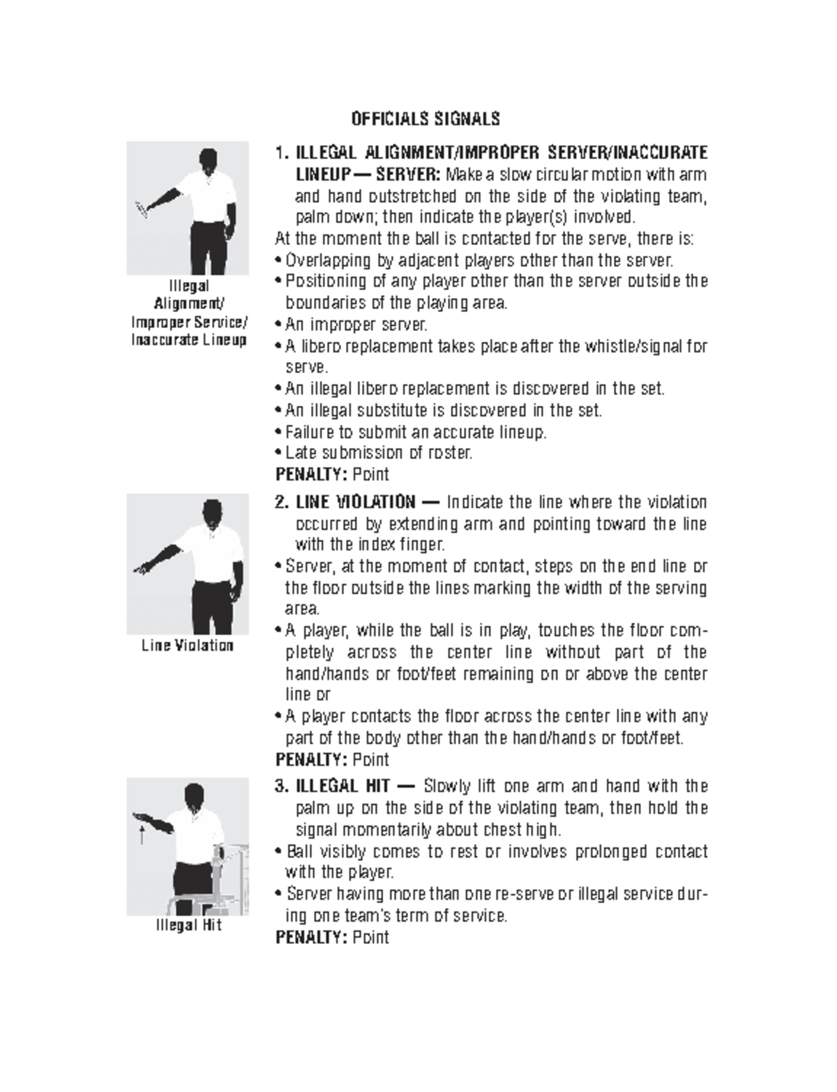 Volleyball Hand Signals Violations