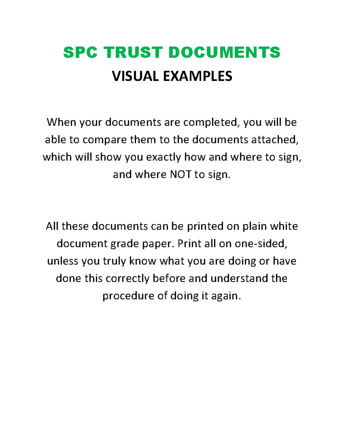 SPC- Trust Signatures Visual Guide for Document Completion - Studocu