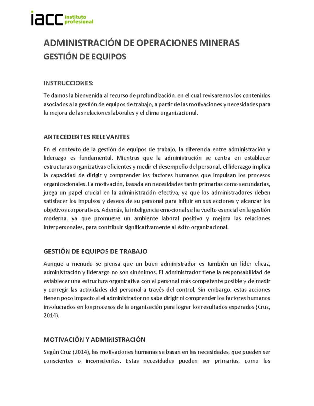 Gestión de Equipos y Motivación en Administración de Operaciones S8 ...
