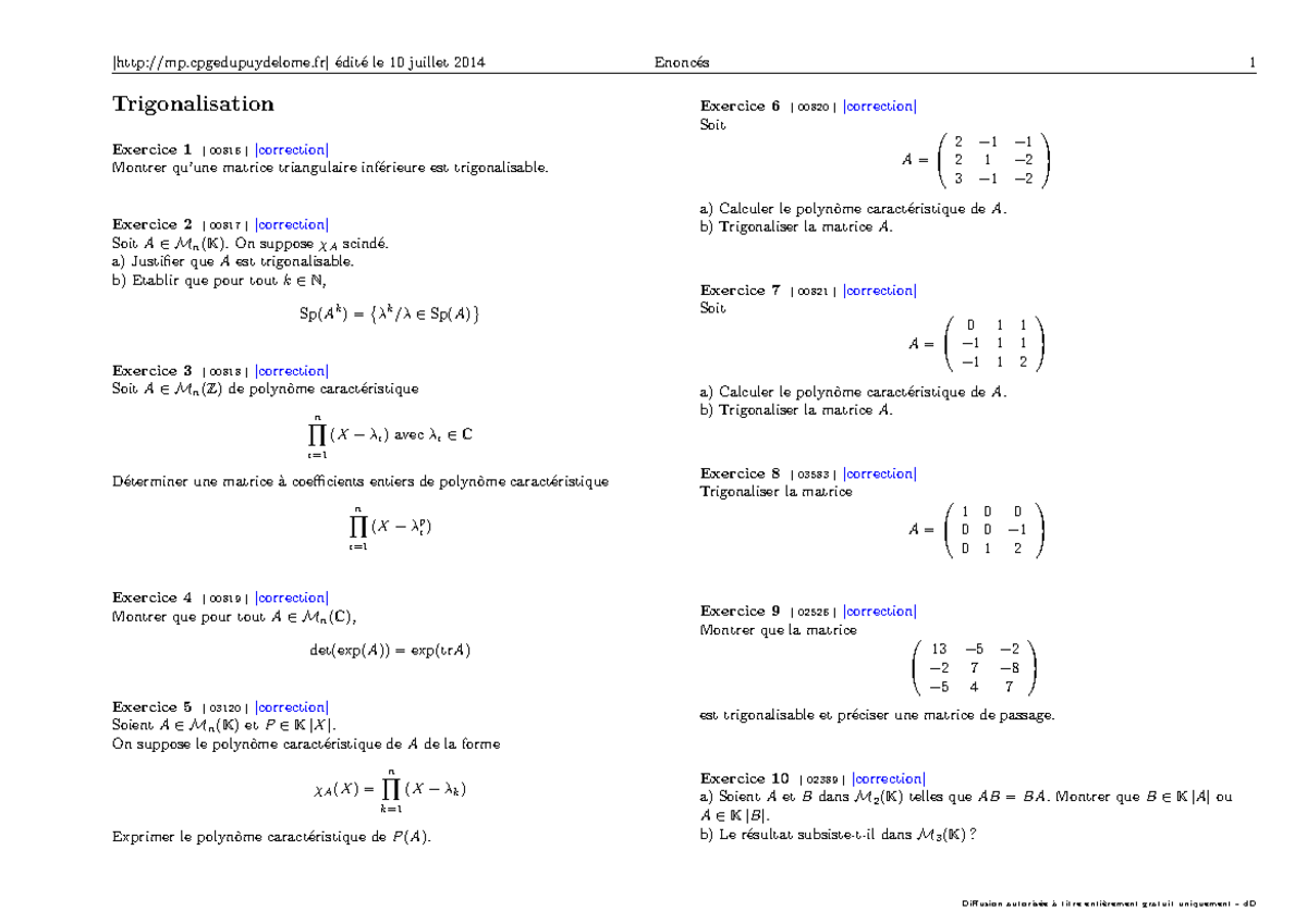 Alg3 Cours 3 - Cour Algebre - [mp.cpgedupuydelome] édité le 10 juillet ...