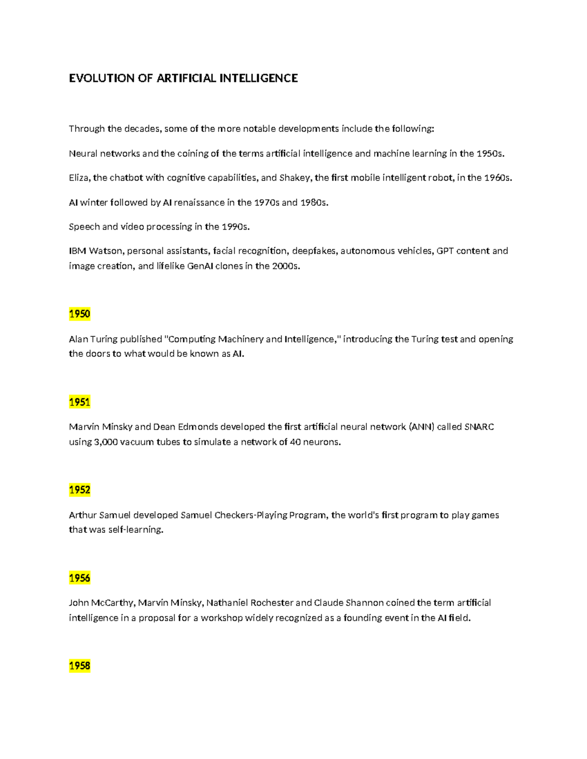 Evolution of Artificial Intelligence: Key Milestones and Future Trends ...