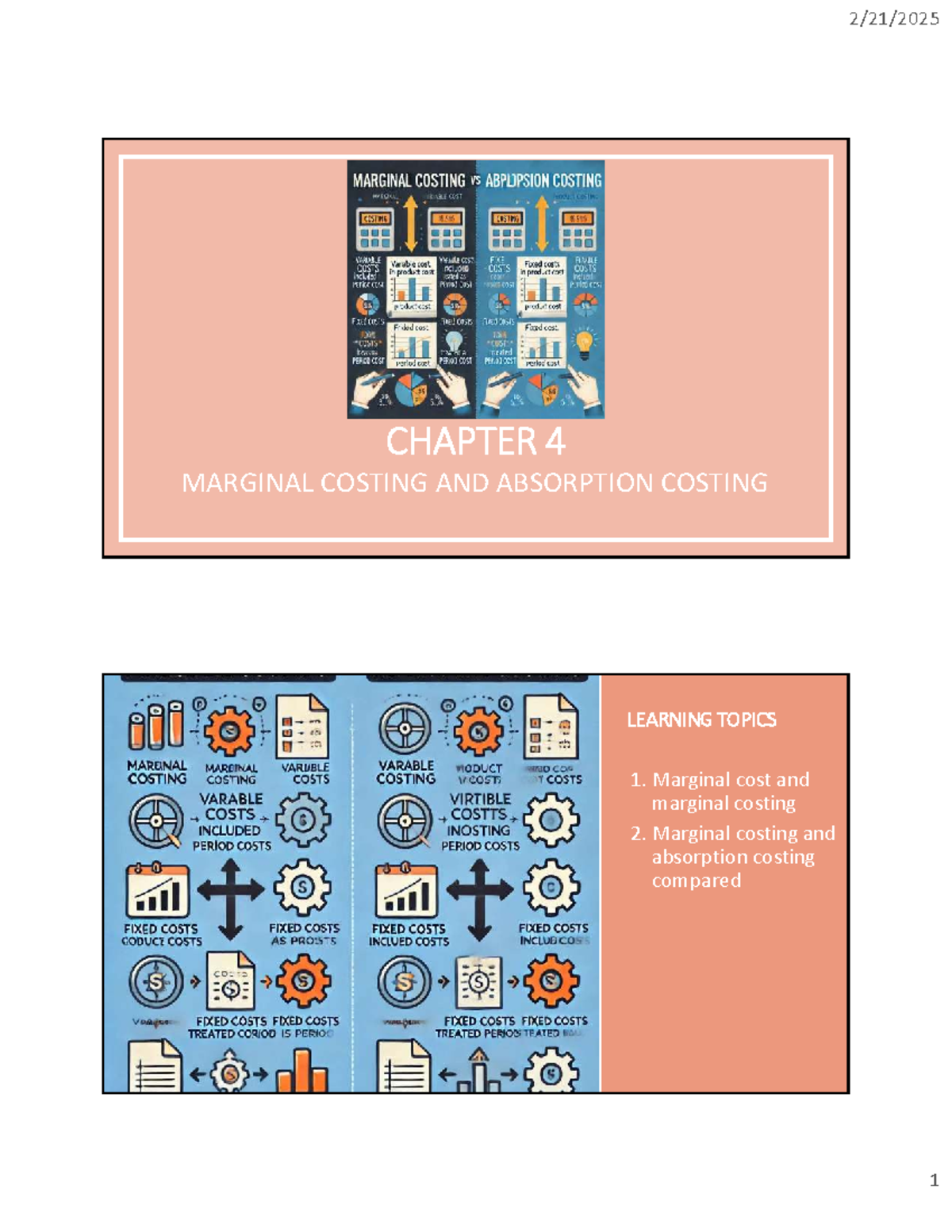 CHAPTER 4: MARGINAL COSTING VS ABSORPTION COSTING ANALYSIS - Studocu
