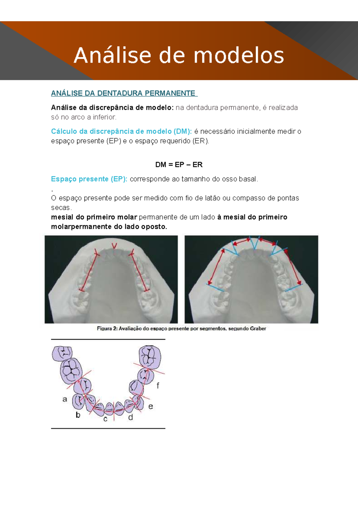 Análise de Modelos: Discrepância na Dentadura Permanente e Mista - Studocu