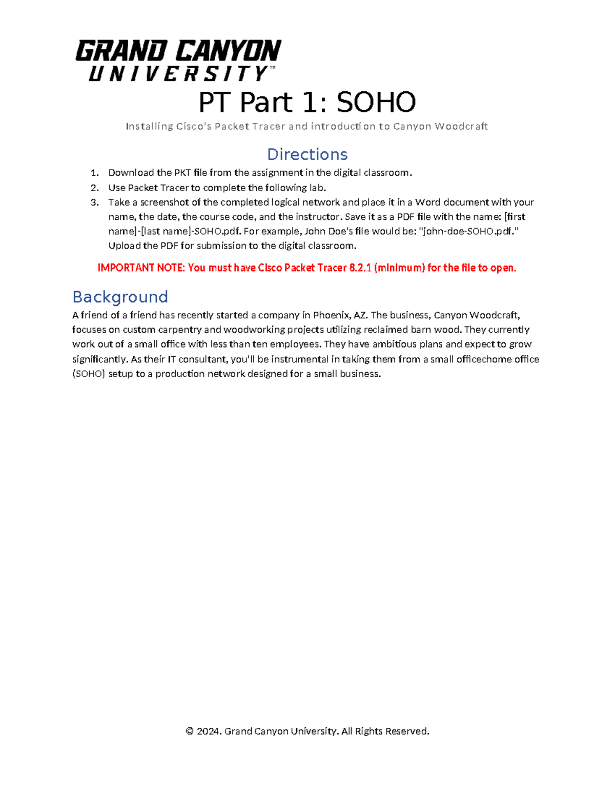 ITT-116-RS-T1-PT Part1: SOHO Network Setup with Packet Tracer - Studocu