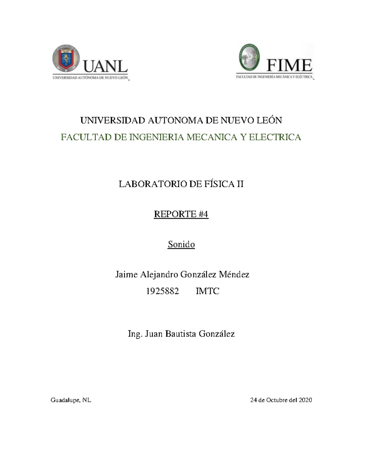 Práctica 4 Lab Física II - Warning: TT: undefined function: 32 UNIVERSIDAD AUTONOMA DE NUEVO ...