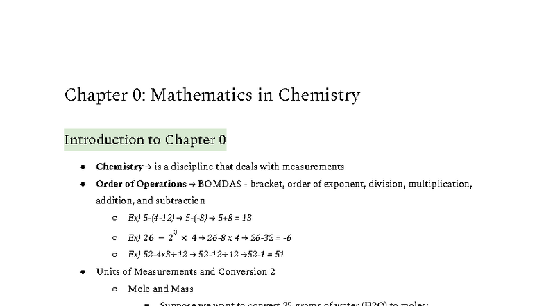 Chapter 0: Intro to Chemistry Concepts and Measurements (CHEM 101 ...
