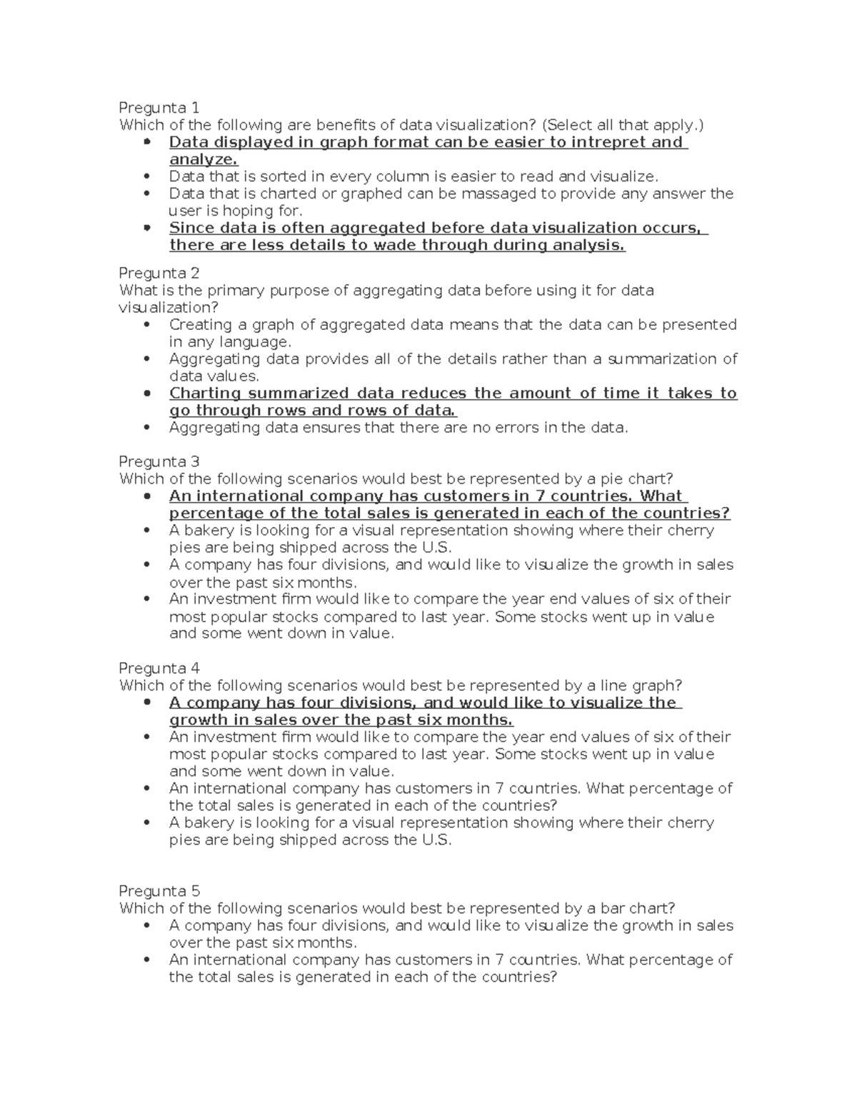 Modulo 2 - Data Visualization Benefits & Scenarios Quiz - Studocu