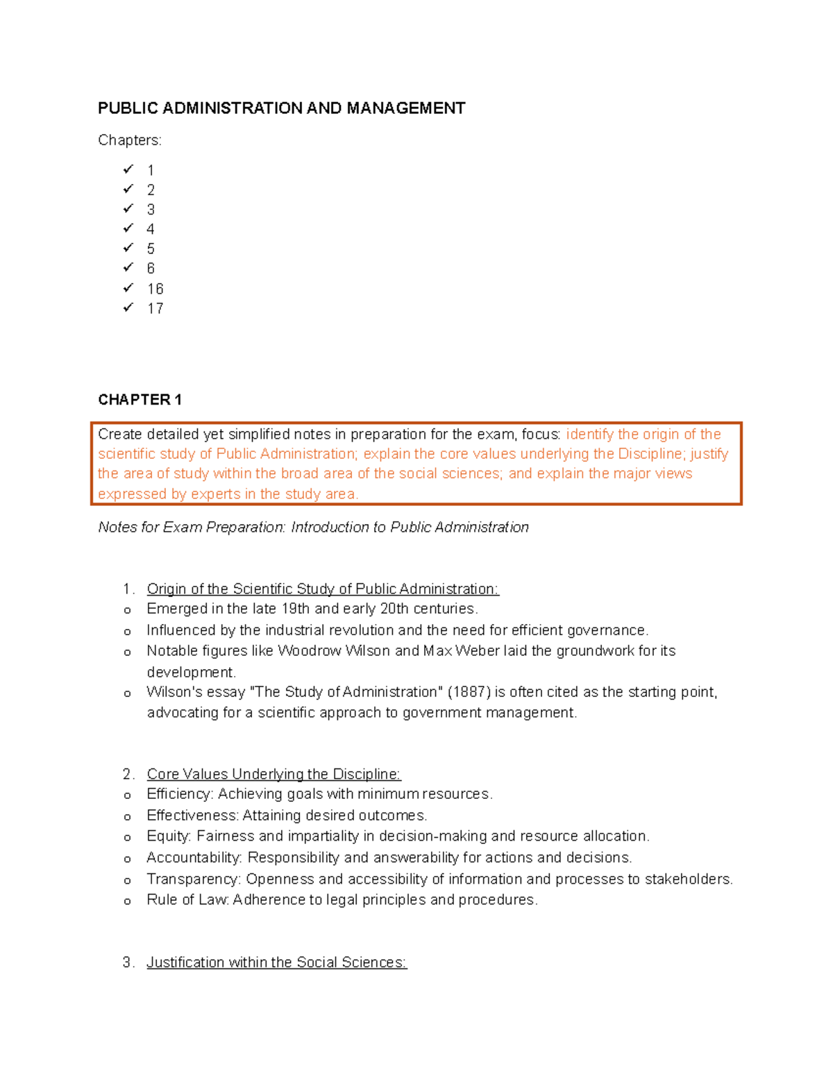 Exam Prep - Public Administration & Management - SEM 1 Notes - Studocu