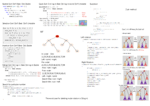 Cs2040c Final Exam Cheatsheet: Algorithms and Data Structures Overview - Studocu