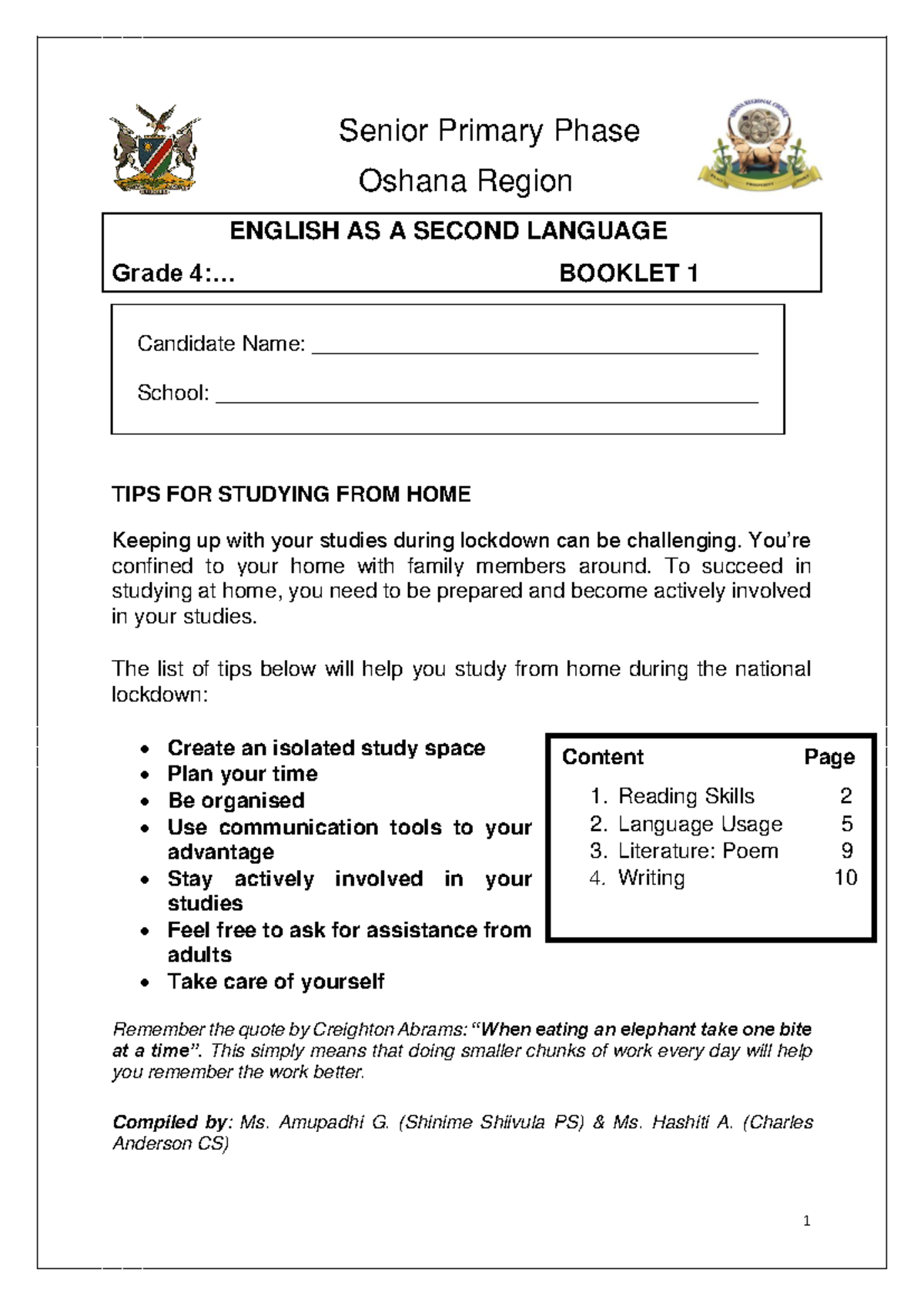 Grade 4 ESL Study Notes: Tips, Skills, and Activities - Studocu