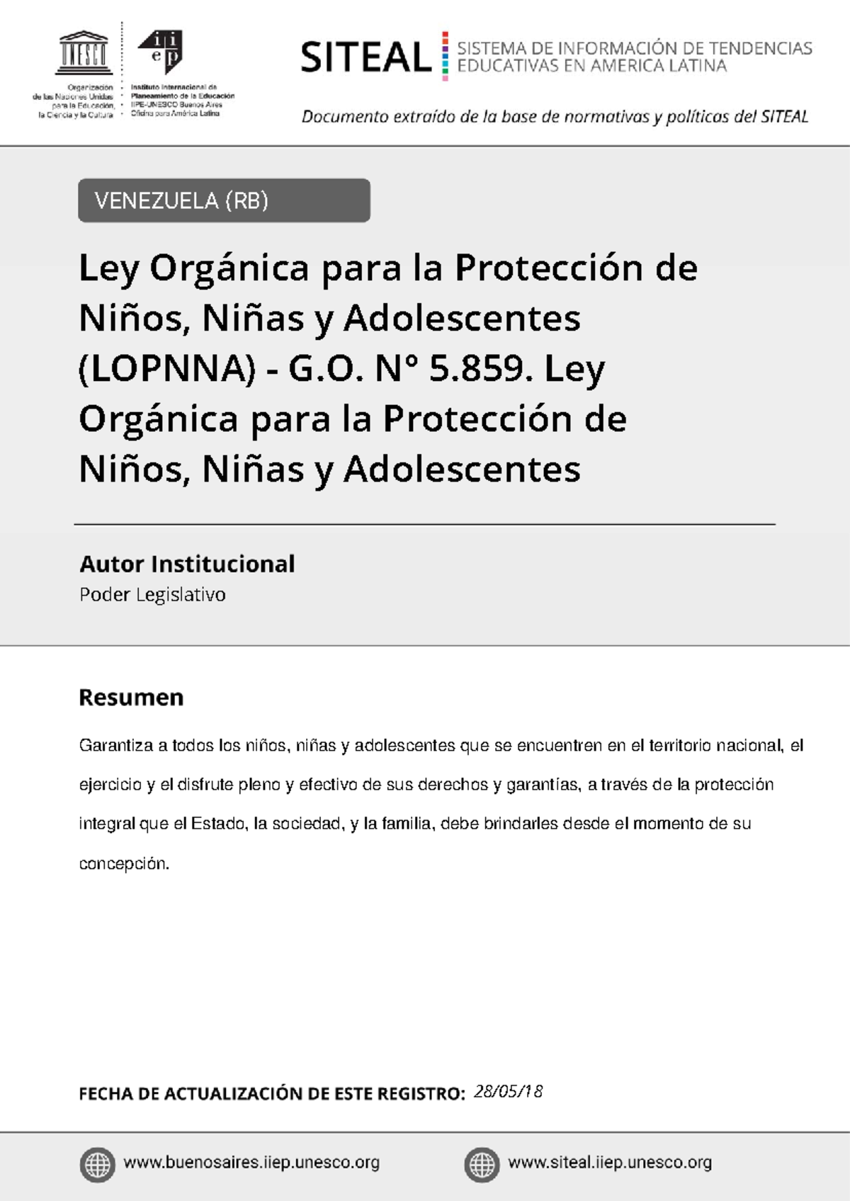 **LOPNNA 2021: Ley Orgánica para la Protección de Niños y Adolescentes ...